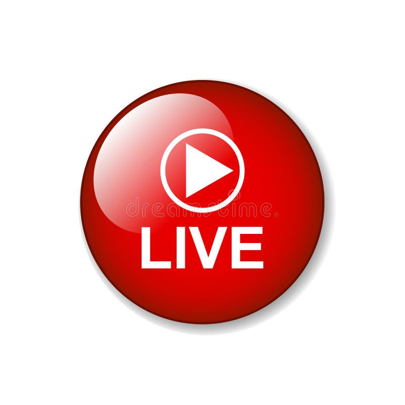 Live stream button stock illustration. Illustration of editable - 122339352