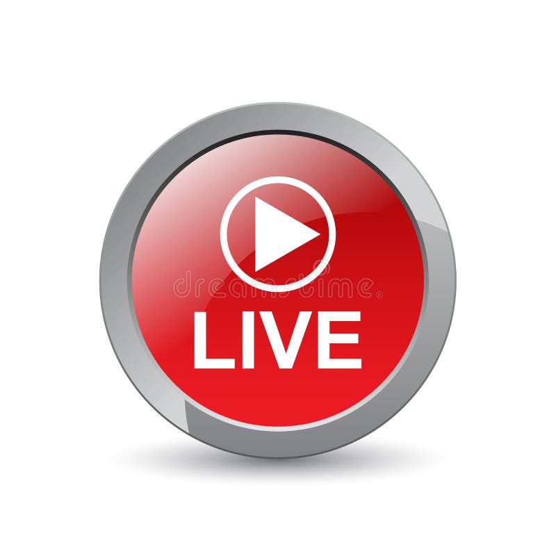 Live stream button stock illustration. Illustration of editable - 122339352