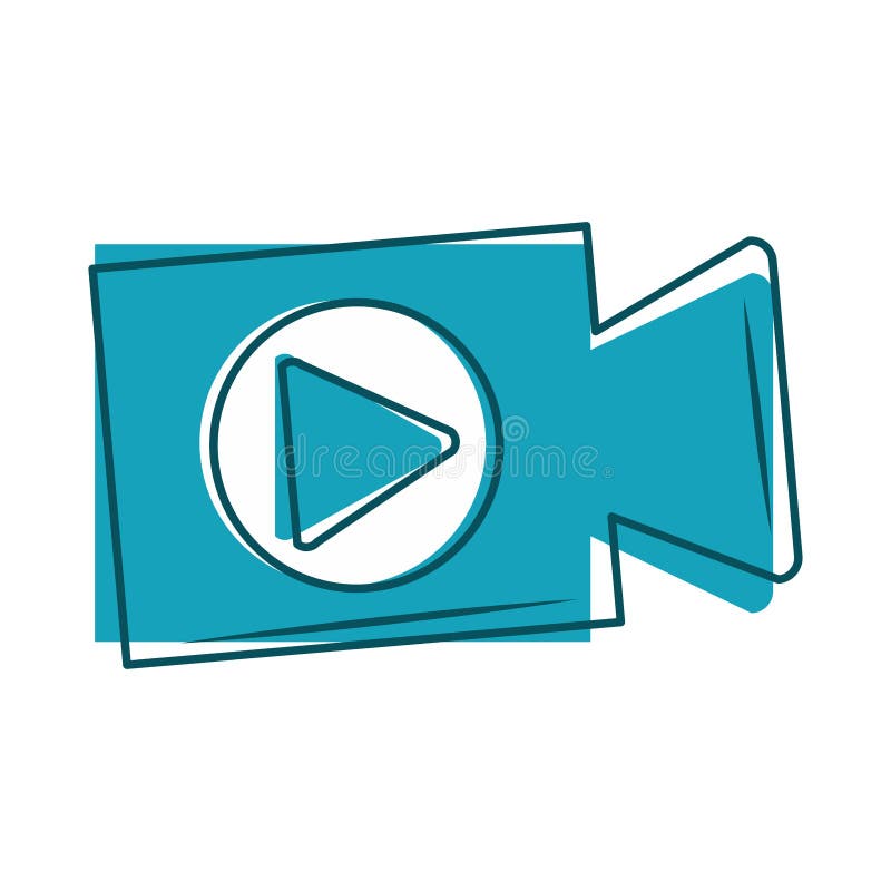 Live Stream Camera Play Button Blue Design Stock Vector - Illustration ...