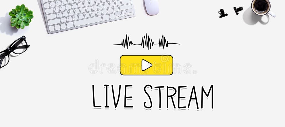 Live Stream with a Computer Keyboard Stock Photo - Image of internet ...