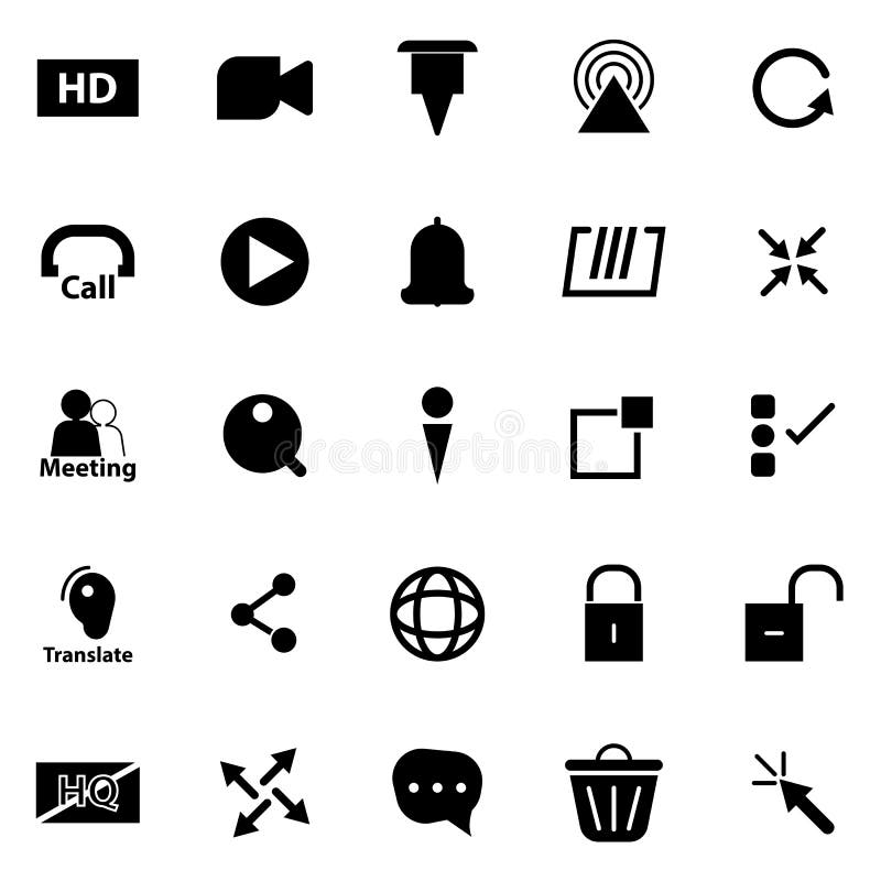 Live Stream Hd Button Icons Stock Vector - Illustration of icons ...