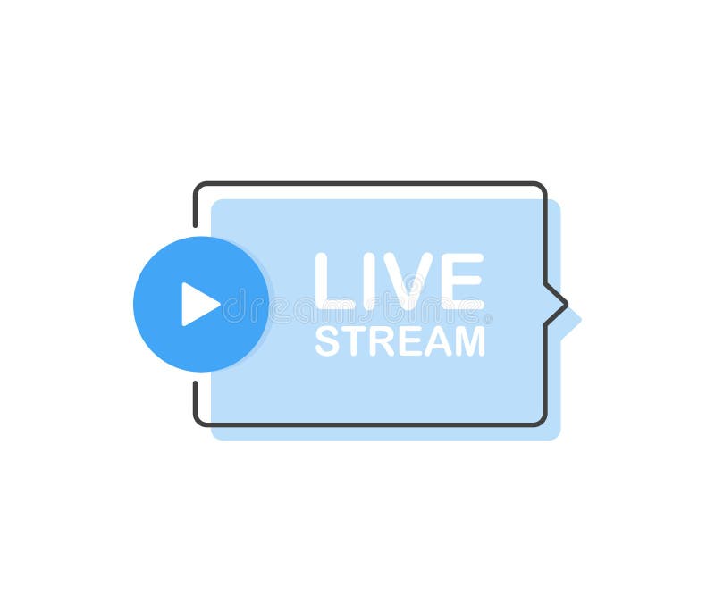 Live Stream Icon, with Play Button. Modern Flat Style Vector ...