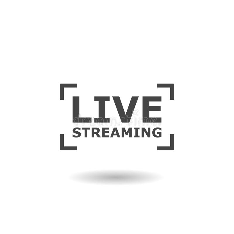 Live Stream Icon with Shadow Stock Vector - Illustration of live ...