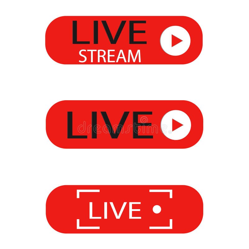 Live Stream Icon. Live Stream Video Player Stock Vector - Illustration ...