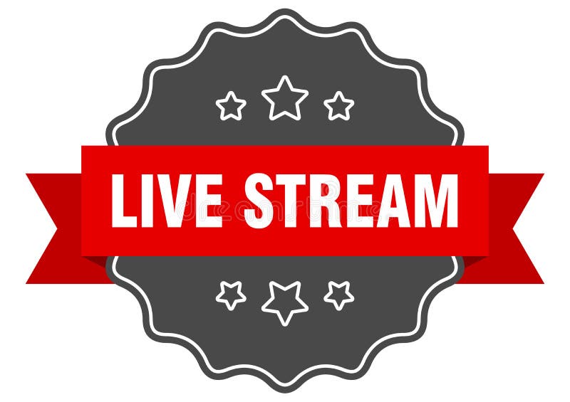 Live stream label stock vector. Illustration of emblem - 194923634