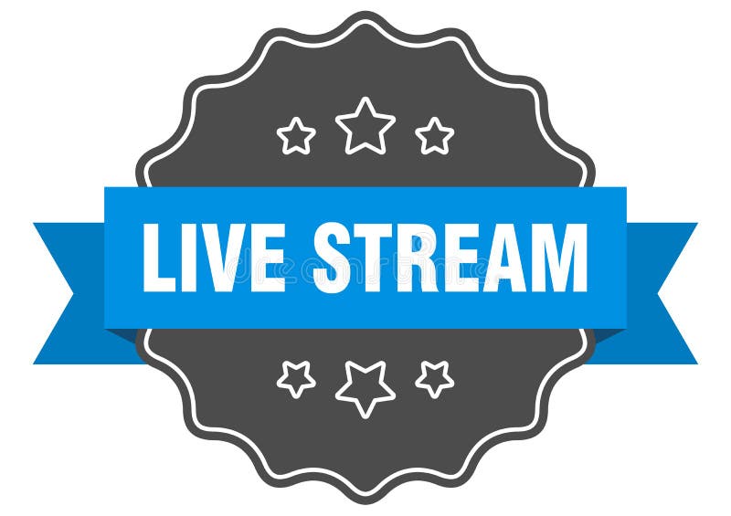 Live stream label stock vector. Illustration of gray - 194929175