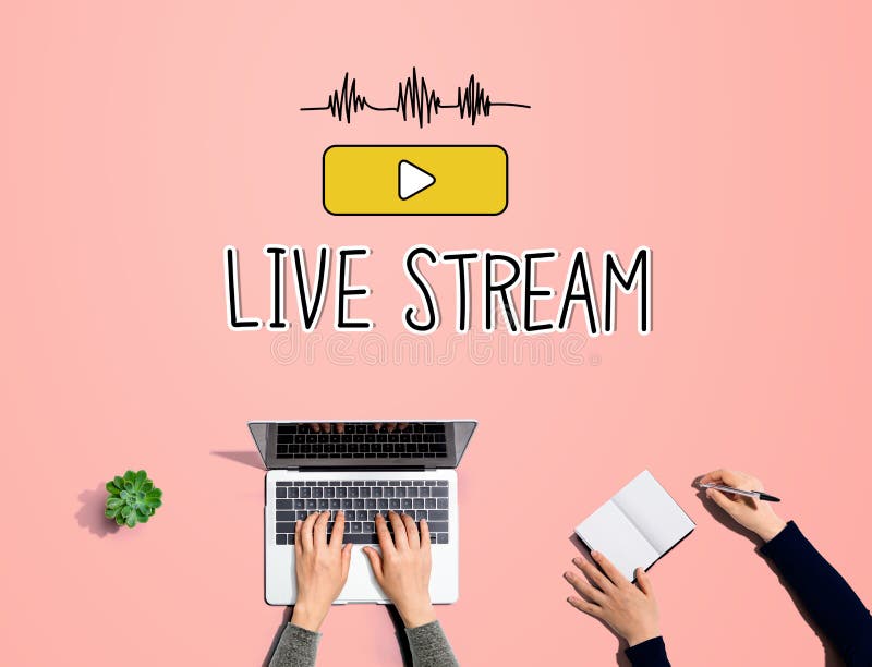 Live Stream with People Working Together Stock Illustration ...