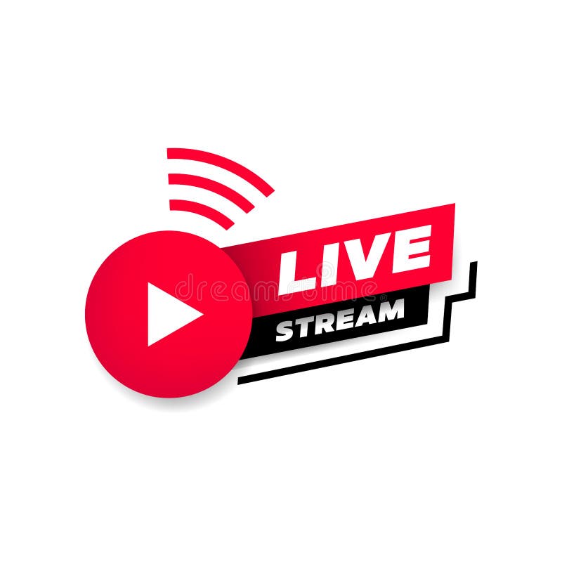 Live Stream with Play Button Icon Symbol Stock Vector - Illustration of ...