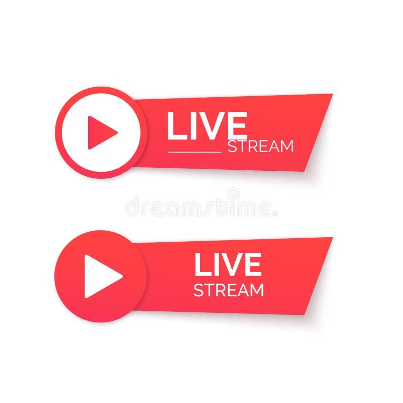 Live Stream Red Icon. Online Streaming Banner Stock Vector ...