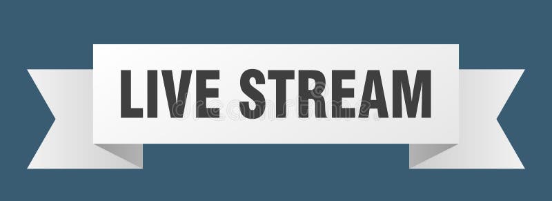 Live stream ribbon. stock vector. Illustration of isolated - 191266566