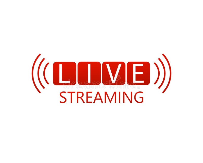 Live Stream Sign, Emblem, Logo Isolated on a White Background. Vector ...
