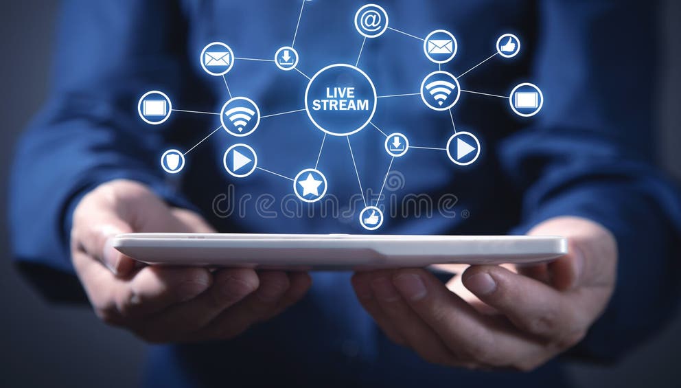 Live Stream. Social Media Web Network Concept Stock Photo - Image of ...