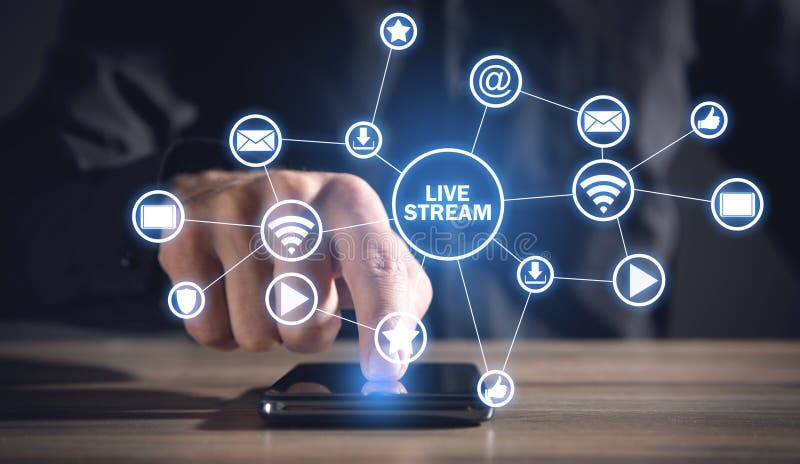 Live Stream. Social Media Web Network Concept Stock Image - Image of ...
