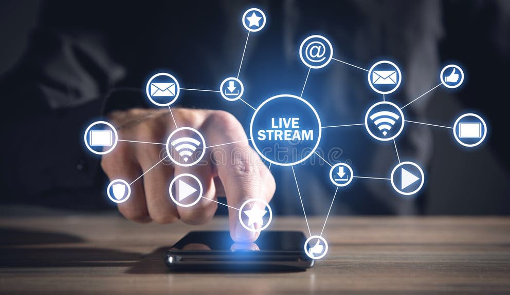 Live Stream. Social Media Web Network Concept Stock Image - Image of ...