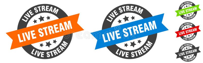 Live Stream Stamp. Live Stream Round Ribbon Sticker. Tag Stock Vector ...