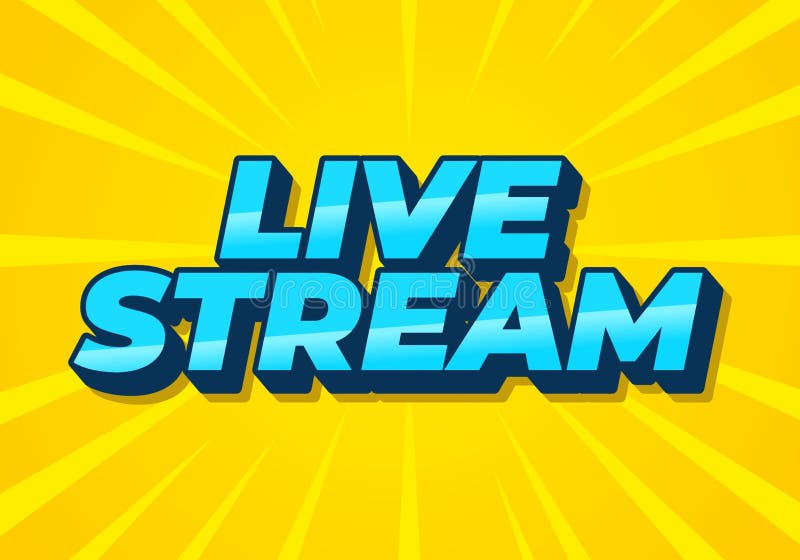 Live Stream. Text Effect in 3D Style with Modern Colors Stock ...
