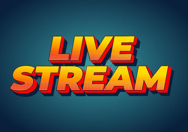 Live Stream. Text Effect in 3D Style with Modern Colors Stock ...