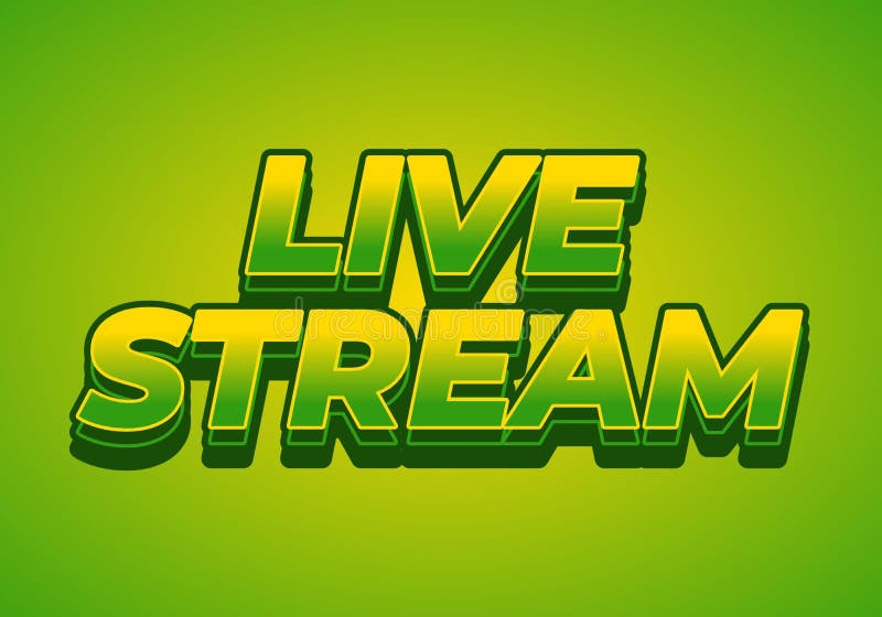 Live Stream. Text Effect in 3D Style with Modern Colors Stock ...