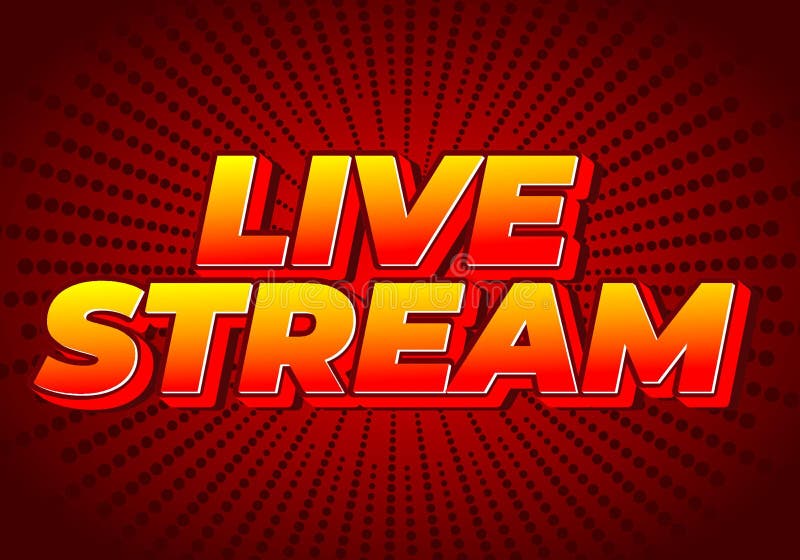 Live Stream. Text Effect in 3D Style with Modern Colors Stock ...