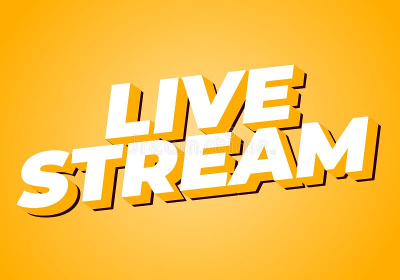 Live Stream. Text Effect in 3D Style with Modern Colors Stock ...
