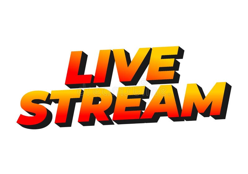 Live Stream. Text Effect in 3D Style with Modern Colors Stock ...