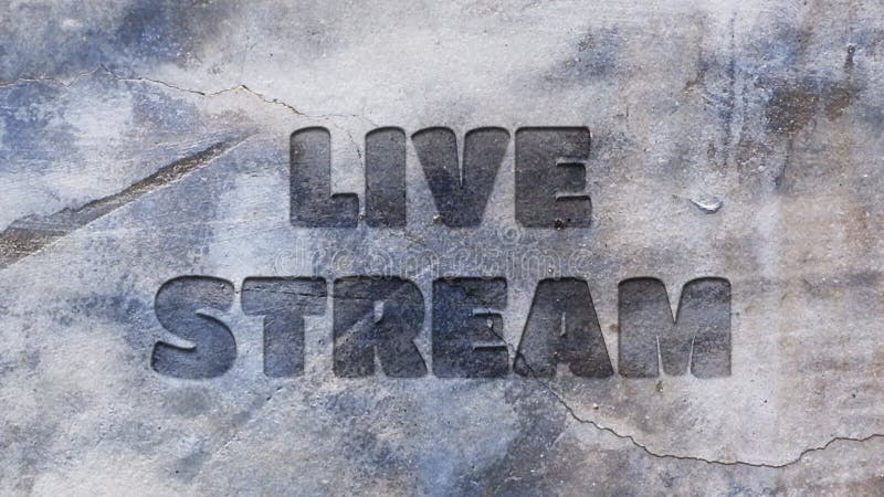 LIVE STREAM Text Engraved on Concrete Wall 3d Animated. Stock Video ...