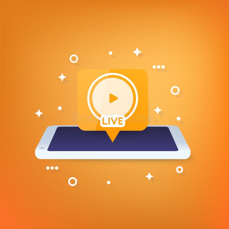 Live stream, vector stock vector. Illustration of stream - 145042172