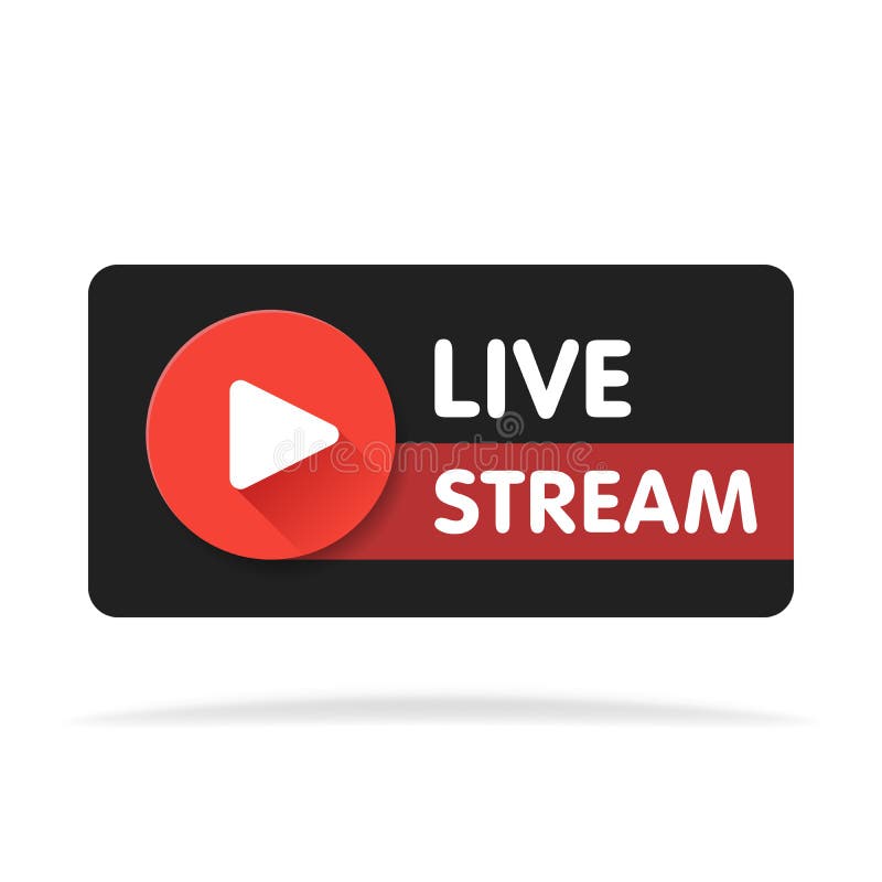 Live Streaming Banner - Red Vector Design Element with Play Button ...