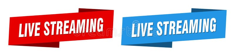Live Streaming Banner. Live Streaming Ribbon Label Sign Set Stock ...