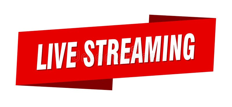 Live Streaming Banner Template. Ribbon Label Sign. Sticker Stock Vector ...