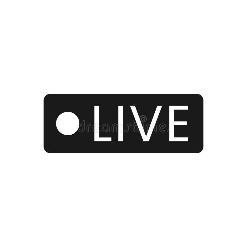 Live Streaming Black Icon Vector. Stock Vector - Illustration of ...