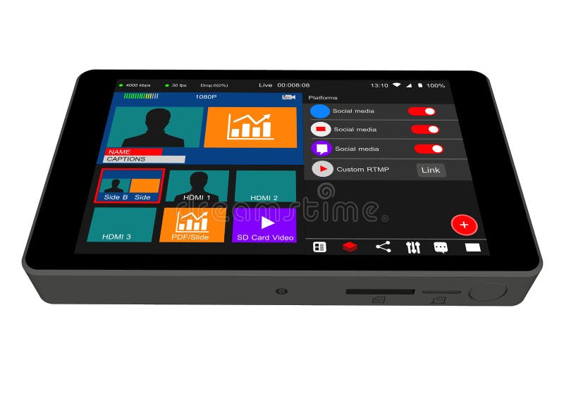 Live Streaming Box for Multiple Camera Stock Image - Image of creator ...