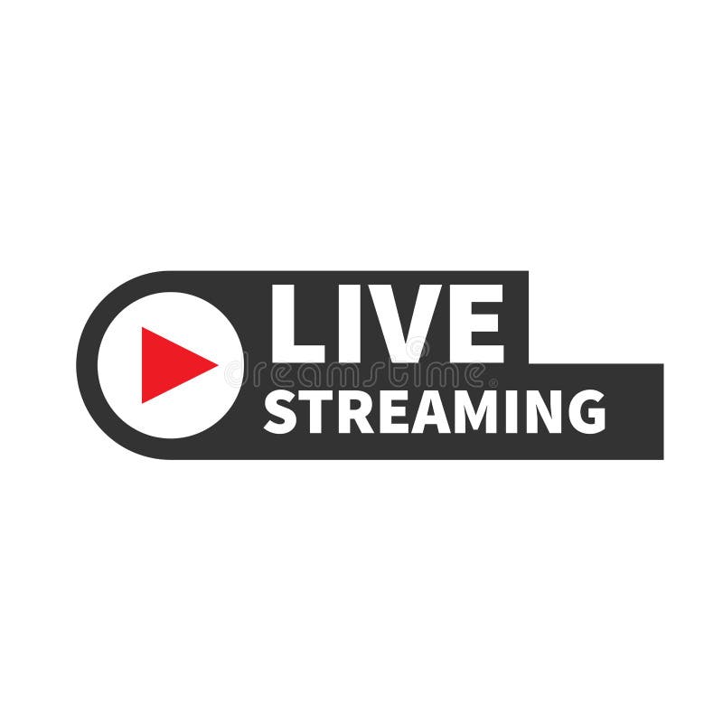 Live Streaming and Broadcasting Logo Icons in Black and Red Style ...