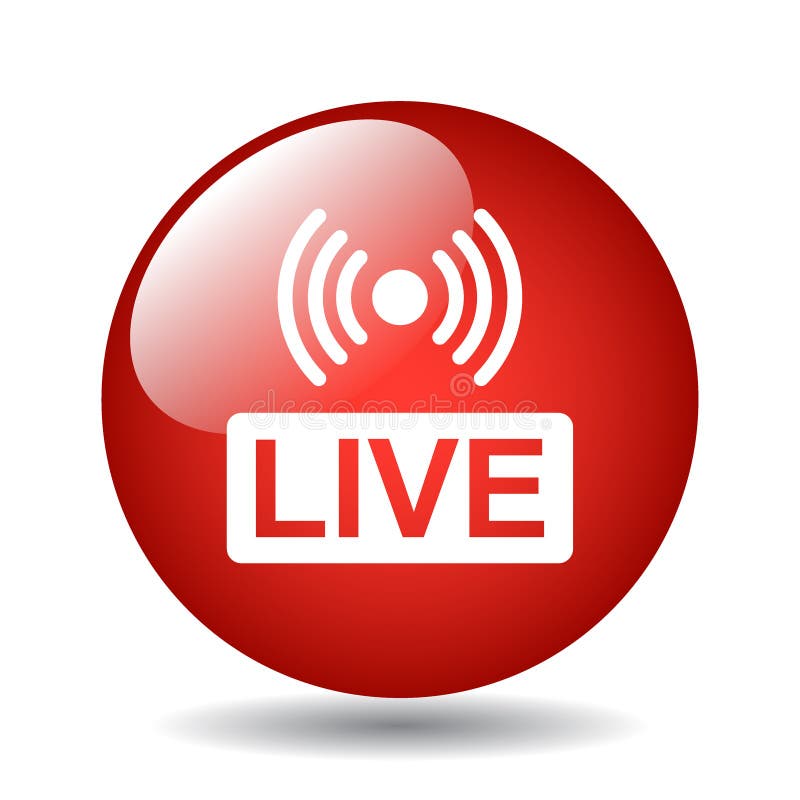 Live streaming button stock vector. Illustration of broadcast - 122247900