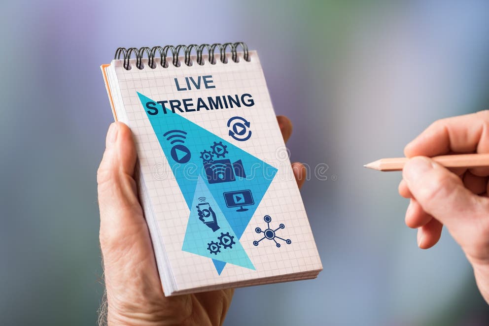 Live Streaming Concept on a Notepad Stock Image - Image of network ...