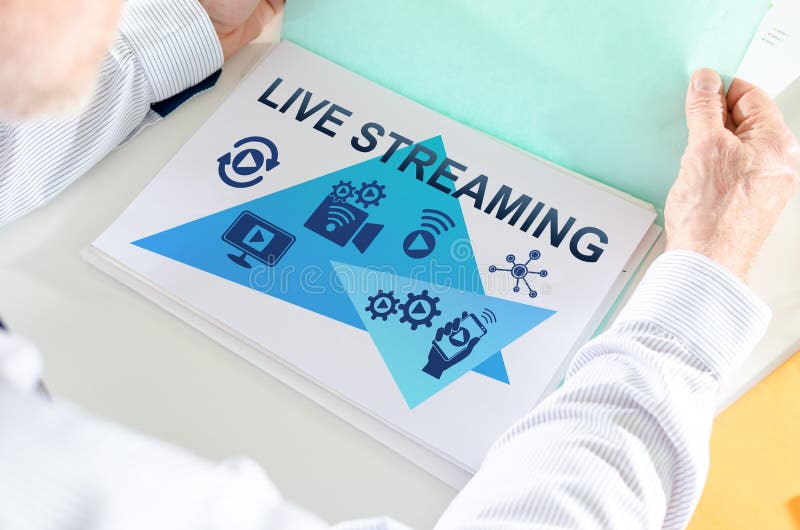 Live Streaming Concept on a Paper Stock Image - Image of technology ...