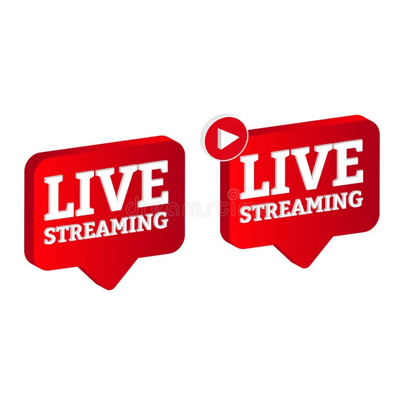 Live Streaming 3D Icon Design for the Broadcast System. Stylish Live ...