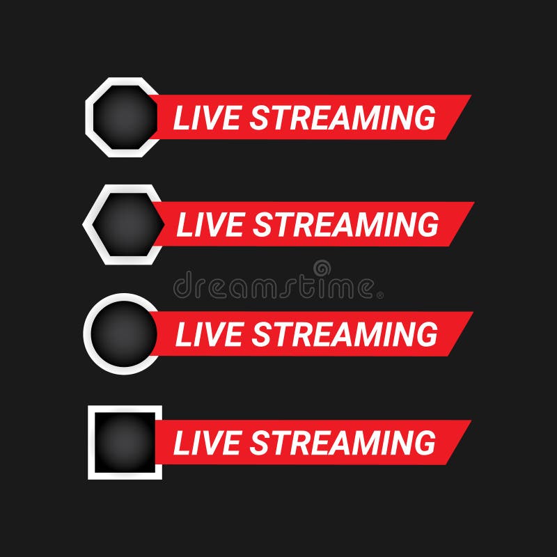 Live Streaming Design Element Collection Bundle Stock Illustration ...