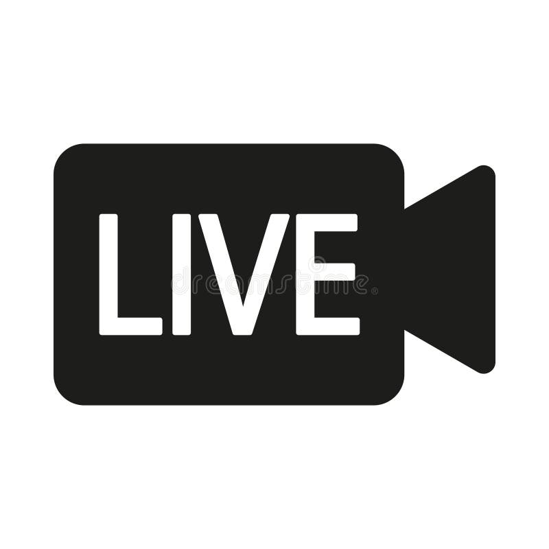 Live Streaming Icon. Bold Live Symbol. Camera Shape Graphic. Black and ...