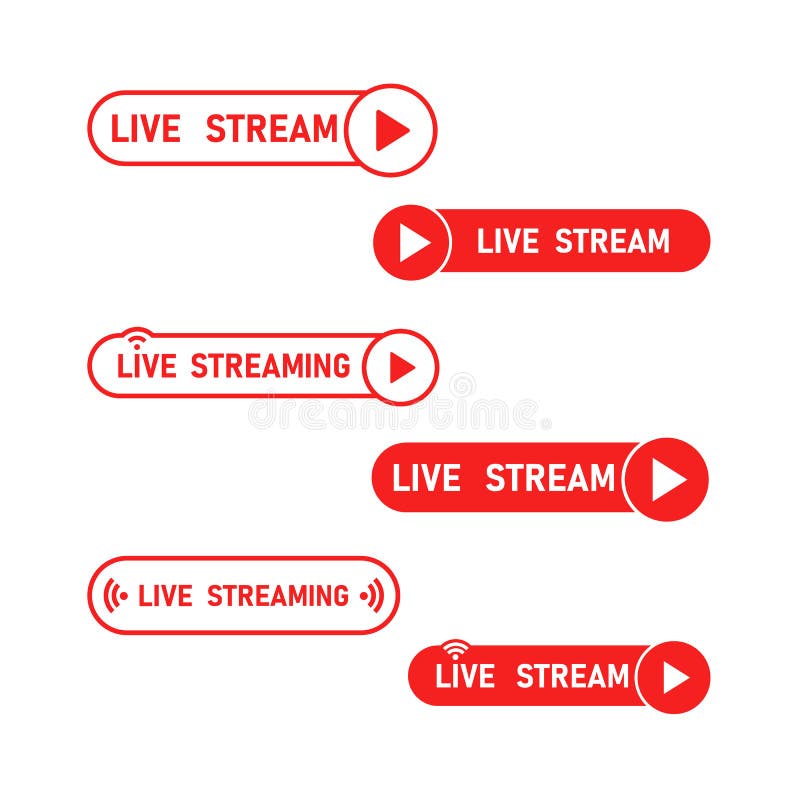 Live Streaming Icon Buttons for Online Stream. Stock Vector ...