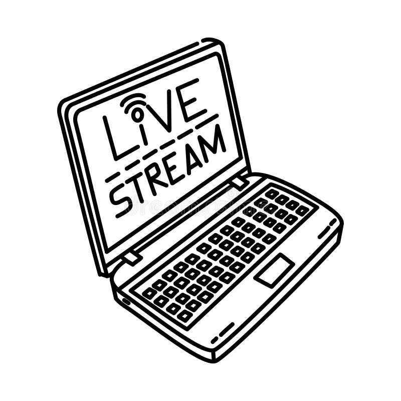 Live Streaming Icon. Doodle Hand Drawn or Outline Icon Style Stock ...