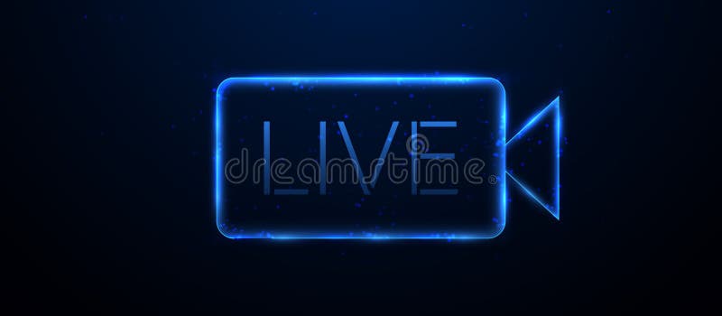 Live Streaming Icon. Glowing Wireframe, Linear and Mesh Illustration ...