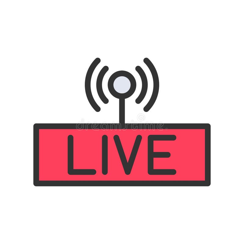 Live Streaming Icon Image. stock vector. Illustration of videostreaming ...