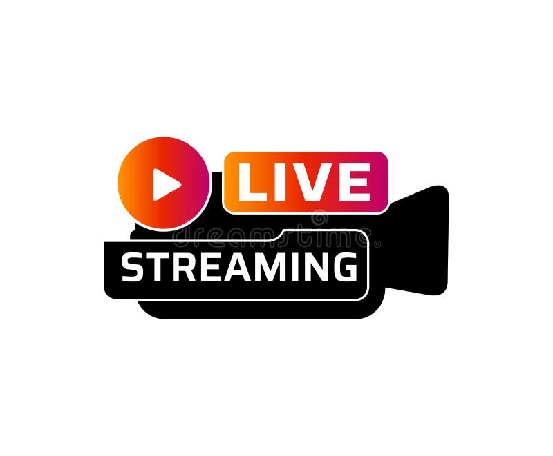 Live Streaming Icon. Modern Sticker for Broadcasting, Livestream or ...