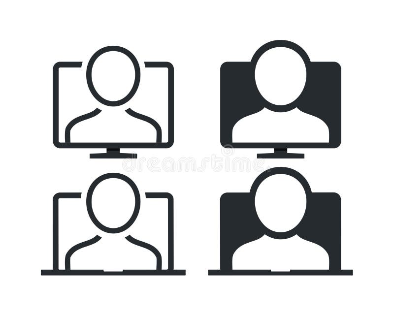 Live Streaming Icon. Person Computer Symbol. Illustration Vector Stock ...
