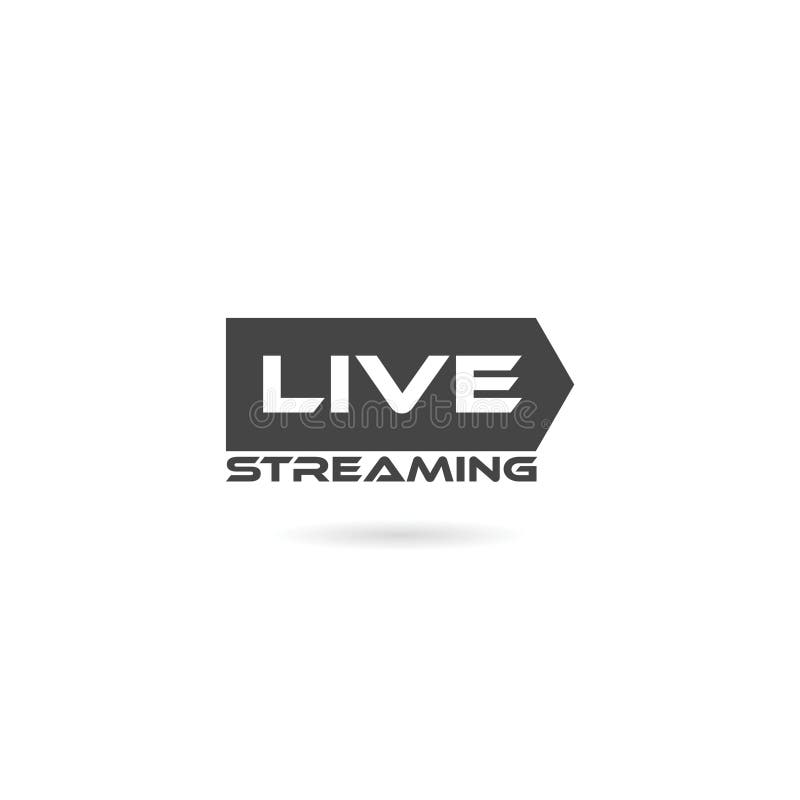 Live Streaming Icon with Shadow Stock Vector - Illustration of media ...