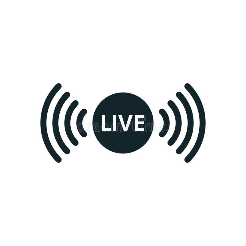 Live Streaming Icon Showing Live Broadcast Signal Emitting Stock Vector ...