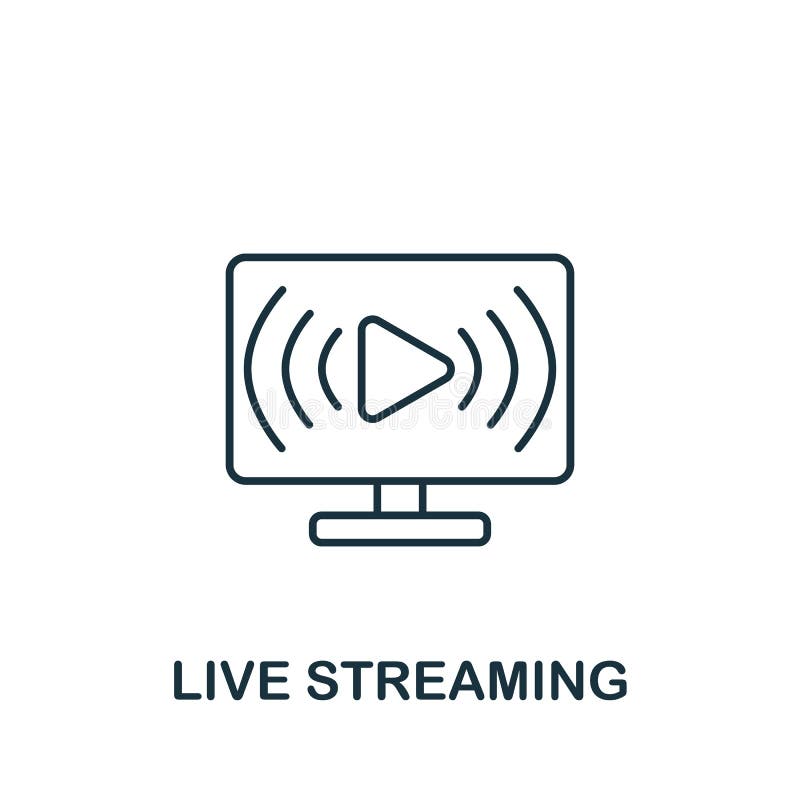 Live Streaming Icon. Line Simple Streaming Icon for Templates, Web ...