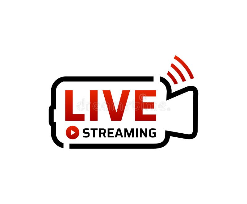 Live Streaming Icon. Sticker for Broadcasting, Livestream or Online ...