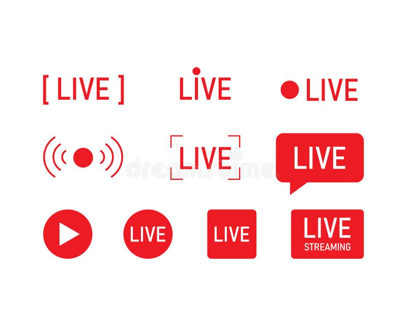 Live Streaming Icons Set. Web TV and Online Broadcasting Symbols ...